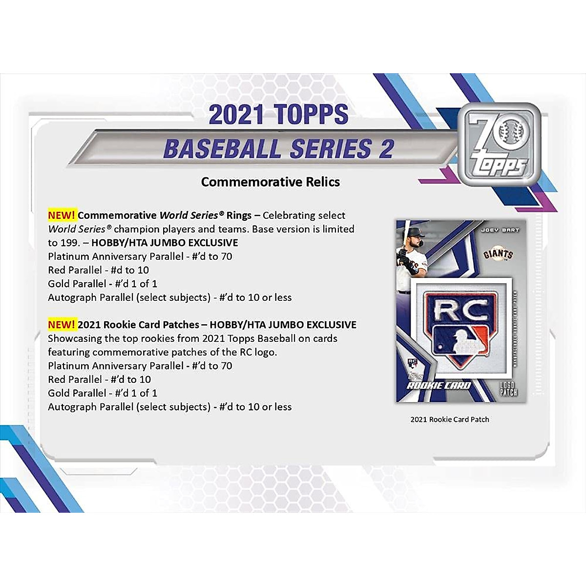 Topps 2021 Series 2 Baseball Hanger Pack