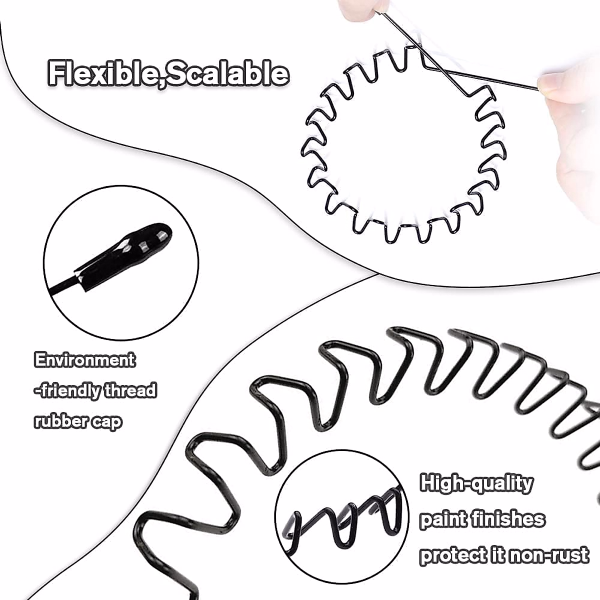 KELUBATU Metal Headbands for Men Fashion Headbands for Women, Unisex Wavy Headbands Outdoor Sports Headbands Simple Elastic Non-Slip Hair Accessories (6 Pack)