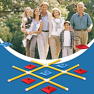 OTTARO Giant Tic Tac Toe Game Outdoor Indoor for Family, Outdoor Bean Bag Toss Game for Adults and Kids(3ft x 3ft)