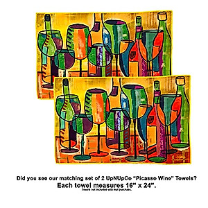 UpNUpCo Artistic Beautiful Anti Fatigue Kitchen Floor Mat - Unique Floor Mats - Pain Relief Padded Kitchen Mats - Floor Mats For In Front Of Sink - Memory Foam 30" X 17.5" X 10mm Picasso Wine