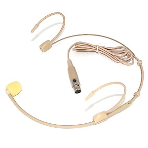 XGWTH Headset Microphone Double Over Ear Earset Headworn Mic Condenser Cardioid Compatible with Shure Wireless System Bodypack Transmitter Mini 4 Pin XLR TA4F Plug