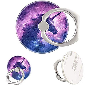 (3 Pack) Mobile Phone Ring Holder Finger Grip,Pink Unicorn Cell Phone Stand Collapsible Kickstand Compatible with All Smartphone