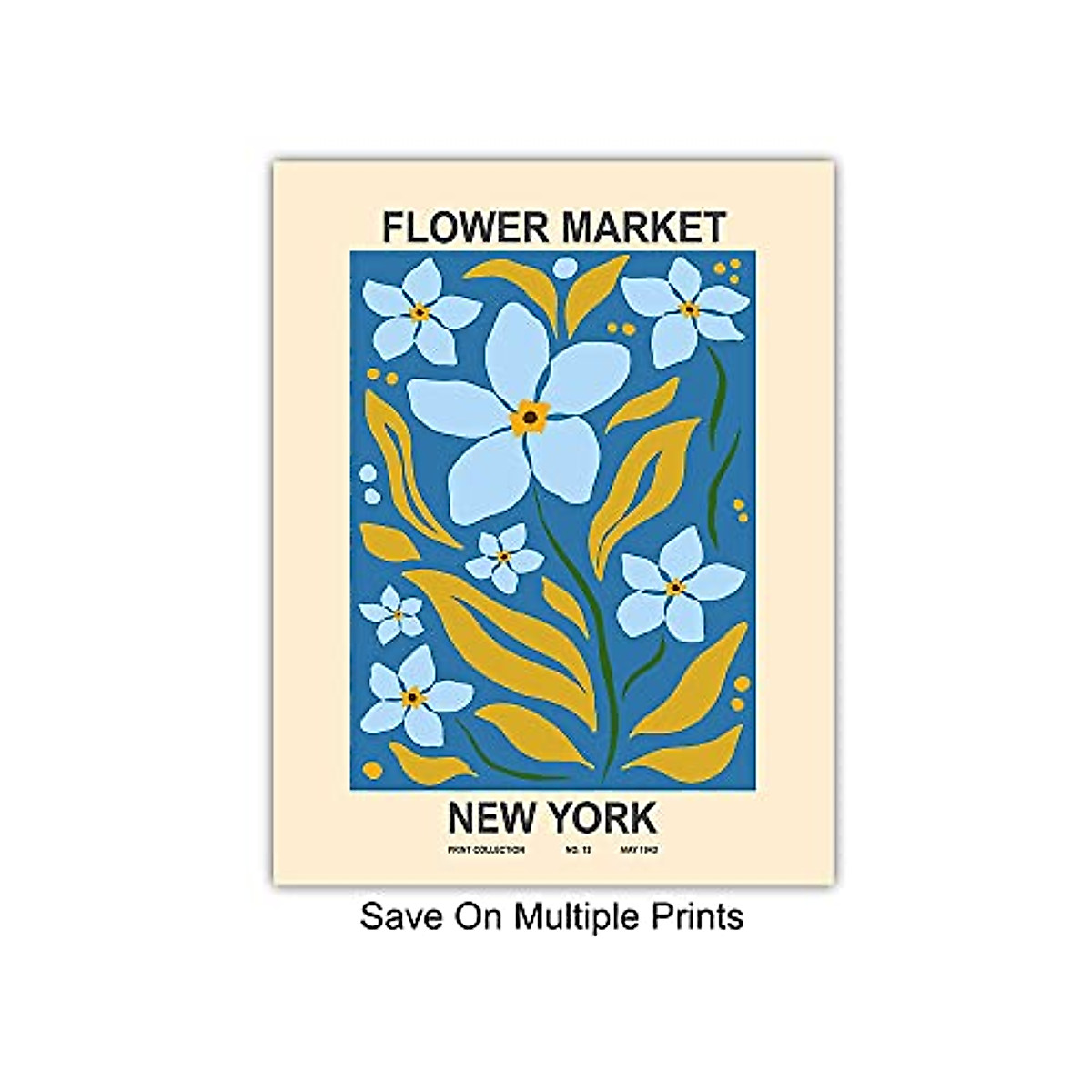 Flower Market Wall Art Prints - Flower Market Wall Decor - Abstract Minimalist Wall Art - Aesthetic Pictures - Mid Century Modern Gallery Wall Art - Museum Poster Set 8x10 - Matisse Style Prints