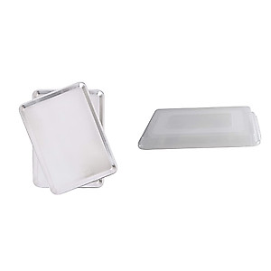 Nordic Ware Natural Aluminum Commercial Baker's Half Sheet, 2-Pack + Nordic Ware Half Sheet Cover (13 by 18 Inch, Clear)