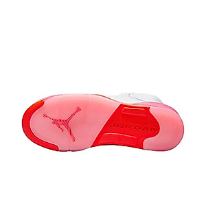 Jordan Boy's Jordan 5 Retro (Big Kid) White/Pinksicle/Safety Orange 5 Big Kid M