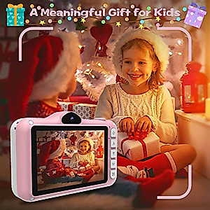 WOWGO Kids Digital Camera - 12MP Children's Camera with Large Screen for Boys and Girls, 1080P Rechargeable Electronic Camera with 32GB TF Card