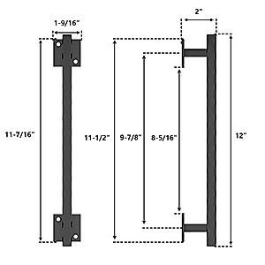 skysen Sliding Barn Door Handle Pull Black for Sliding Barn Door 12" Black(684)