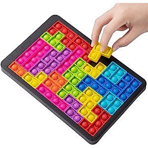 Hapencen Puzzle Game Pop It Fidget Jigsaw Toys,Push Bubble Silicone Sensory Fidget Toys Parent-Child Toys, Block to Anxiety & Relief Stress for Kids Adults or Autism Special Needs