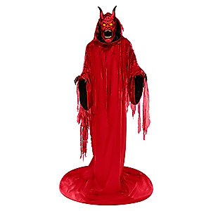 Spirit Halloween 4.9 Ft Hell Spawn Animatronic | Animated Decoration | Body Extends | Light Up LED Eyes | Speaks Phrases
