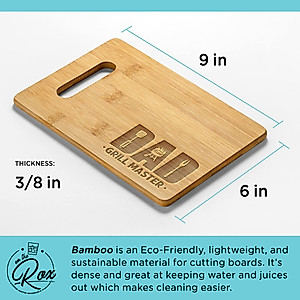 On The Rox Gifts for Dad - Dad Grill Master Cutting Board (9”x6”) - Personalized Dad Gifts for Men - Engraved Bamboo Board for Grill Fathers, Papa, Stepdad - Best Dad Ever Birthday, Fathers' Day Gift