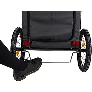 TRIXIE 2-in-1 Dog Bike Trailer and Pet Stroller for Medium Dogs up to 66 lbs, Quick Set-up and Fold Down, Gray