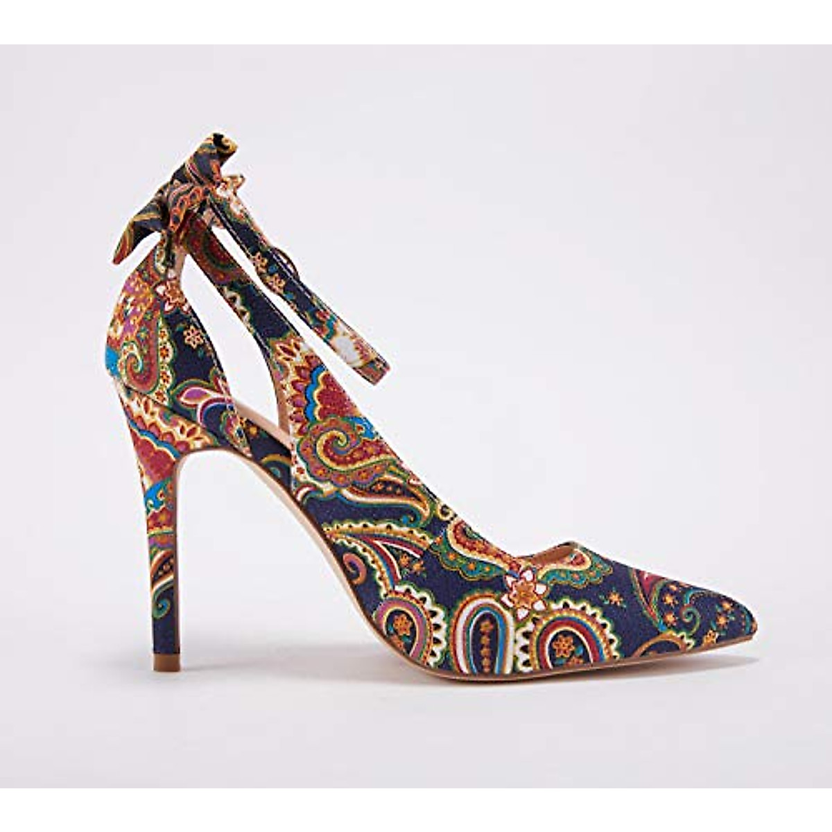 Fashare Womens High Heels Pointed Toe Bowtie Back Ankle Buckle Strap Wedding Evening Party Dress Pumps Shoes