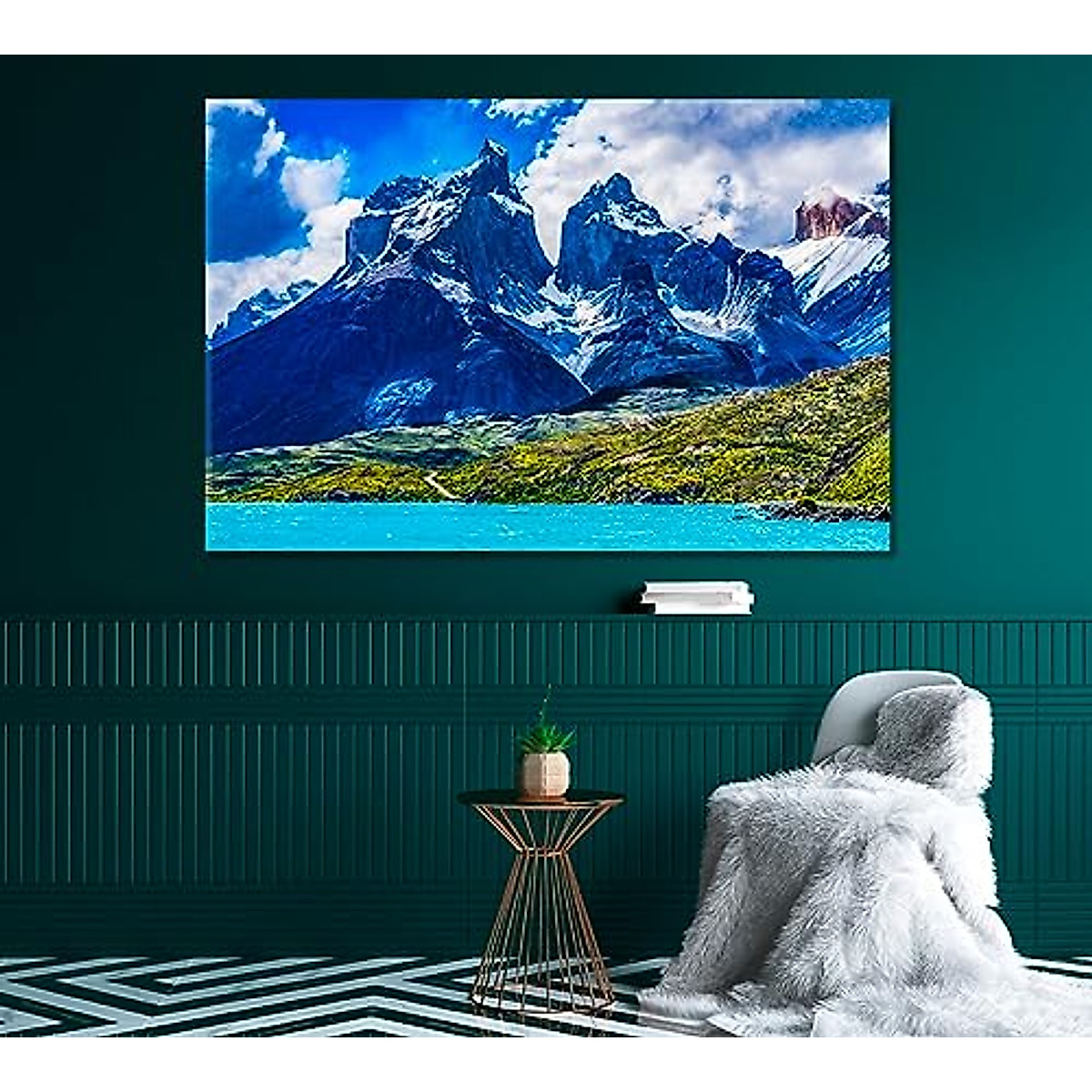Three Granite Mountains in Torres del Paine National Park Patagonia Canvas Print 3 Panels / 36x24 inches