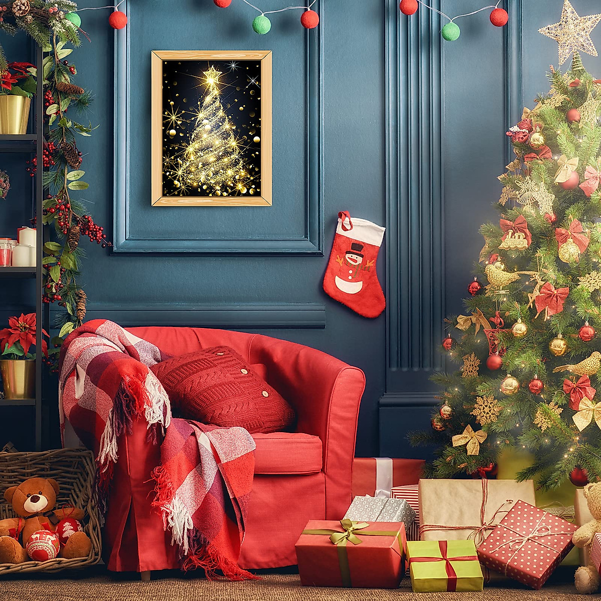 clothmile Christmas Tree Diamond Art Kits for Adults Christmas Full Drill Diamond for Beginners, 5d Paint with Diamonds Pictures Gem Art Kits DIY Adult Crafts Kits 12x16inch