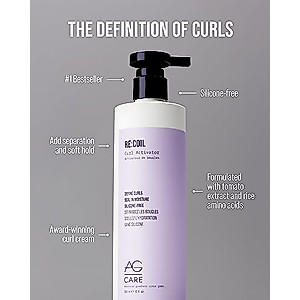 AG Care Re:Coil Curl Activator Curl Cream with Keratin Amino Acids - Ultra-Nourishing Curly Hair Cream for Defined, Healthy Curls, 6 Fl Oz