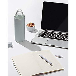 W&P Porter Glass Water Bottle w/ Protective Silicone Sleeve | Terrazzo Blush 20 Ounces | On-the-Go | Reusable Bottle for Coffee, Tea and Water | Portable