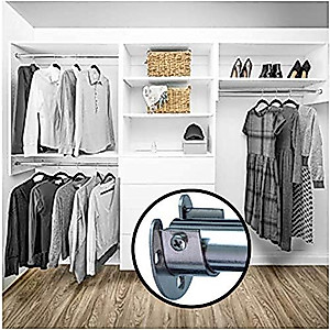 VinBee 8 Pack Wardrobe Bracket Heavy Duty Stainless Steel Rod Socket Flange Rod Holder Closet Rod End Supports, 1-1/3" Diameter,U Shaped,Easy Installation Quick Removal Support