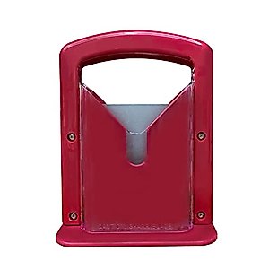 Bagel Slicer, Safety Handle，Bagel Cutter Stainless Steel (Red)