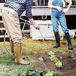 Worth Garden Lead-In Short Hose 3/4 in. x 4 ft. No leak, Durable and Lightweight PVC Grey Water Hose with Solid Aluminum Hose Fittings, Male to Female Fittings, 8 YEARS WARRANTY