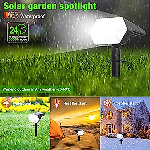 Joymon Solar Outdoor Lights, 108LED Solar Landscape Spotlights Lighting, 2-in-1 Waterproof Garden Solar Lights Outdoor Spot Lights for Yard Pathway Driveway Porch Patio Wall (Cold White/4 Pack)