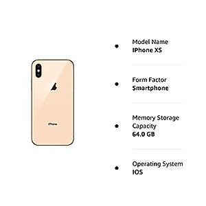 Apple iPhone XS, 64GB, Gold - Fully Unlocked (Renewed)