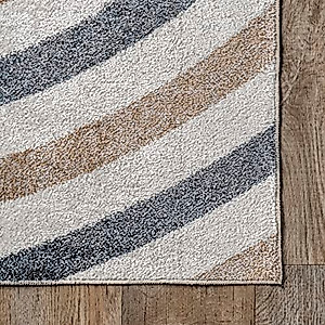 nuLOOM Modern Swirls Machine Washable Area Rug, 4x6, Blue