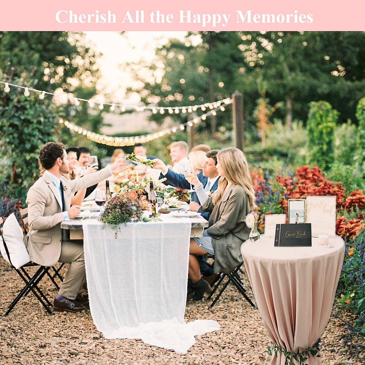 COKEENA Silver Wedding Guest Book with Acrylic Cover |10x7 inches| 50 Sheets Blank Paper (100 Pages), Modern Guest Book for Wedding Reception,Party or Events (Silver)