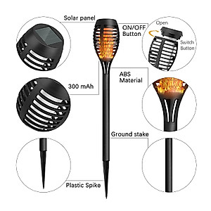 12 LED Solar Torch Light Outdoor Flickering Flame Dancing Lights Waterproof Landscape Lawn Night Light Garden Lamps (Emitting Color : 6pcs)