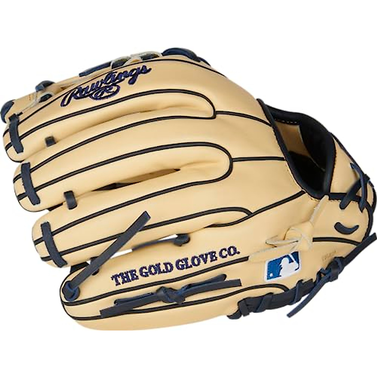 Rawlings | HEART OF THE HIDE Baseball Glove | CONTOUR - Youth Fit | Advanced Break-In | 11.5" | Pro I Web | Right Hand Throw | Camel/Navy