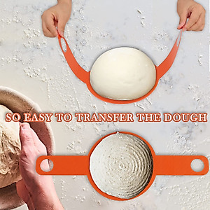 Reusable Silicone Baking Mat for Dutch Oven Bread Baking Long Handles Sling, Durable Round Bread Baking Tool with 2 Extensions,for Gentler, Safer & Easier Transfer of Dough (1 Pcs)