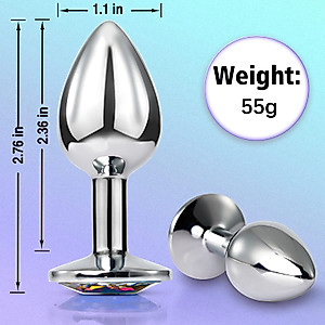 Yolodit Anal Dildo Adult Sex Toys, Mini Dildos Anal Beads Sex Toys for Men and Women, Jeweled Anal Toys Adult Sex Toys for Couples and Beginners,Steel Anal Dildo Colorful