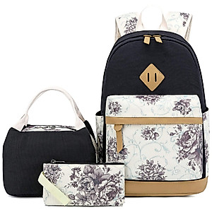 Pawsky School backpack for Teen Girls Women Kids School Bags College Bookbag, 15 Inch Laptop Bag with Lunch Bag and Pencil Case