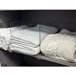 LikeU Shelf Dividers for Closets,Clear Acrylic Shelf Divider for Wood Shelves and Clothes Organizer/Purses Separators Perfect for Kitchen Cabinets and Bedroom Organizer,6 PCS