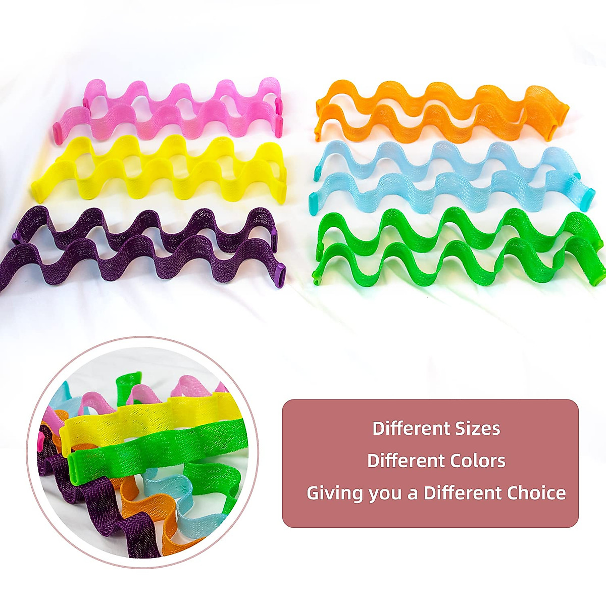 Essenergi 30pcs Heatless Hair Curlers Rollers Wave Curls Styling Kit with 2 Sets Styling Hooks,No Heat Spiral Curlers for Short and Medium Hair(12 Inch/ 30 cm)