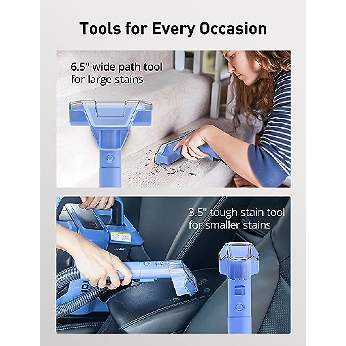 Aspiron CA031B-US-5 Carpet Cleaner Machines, 1.08L, Blue