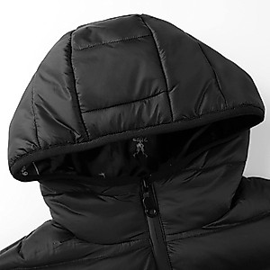 TGAJBL Kids Heated Jacket with Hood, Boys Girls Winter Hooded Coats Waterproof Windproof Heated Vest, USB Charging Electric Body Warmer Down Jacket for Outdoor Cycling Hiking 4-15Years