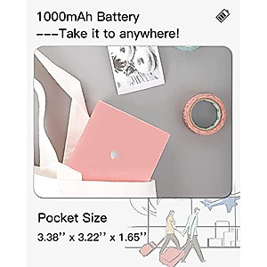 Phomemo M02 Mini Bluetooth Label Maker with 1 White/Clear/Silver Glitter Sticker Paper, Pink