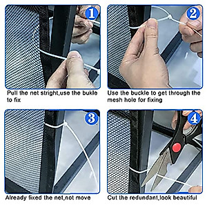 JIFTOK Baby Gate for Stairs, Banister Guard for Kids, Pets, Toys, 10ft L x 2.66 ft H, Mesh Netting Safety Net for Balcony Rail Stair, Stairway Net Baby Safety Products for Indoor & Outdoor (Black)