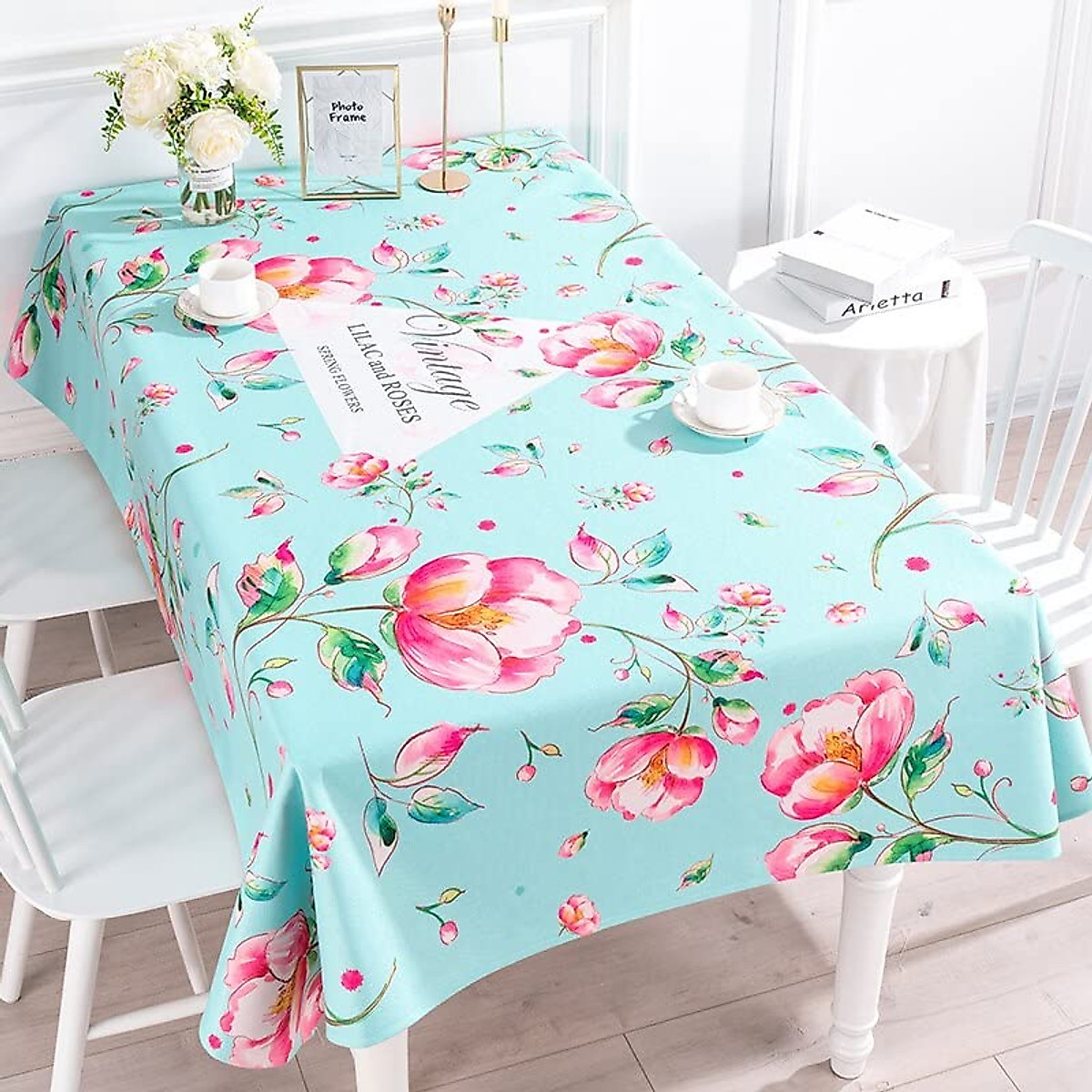 Nordic Ins Rose Flower Tablecloth Small Fresh Coffee Table Table Cover Household Rectangular Table Cover A11 140x210cm