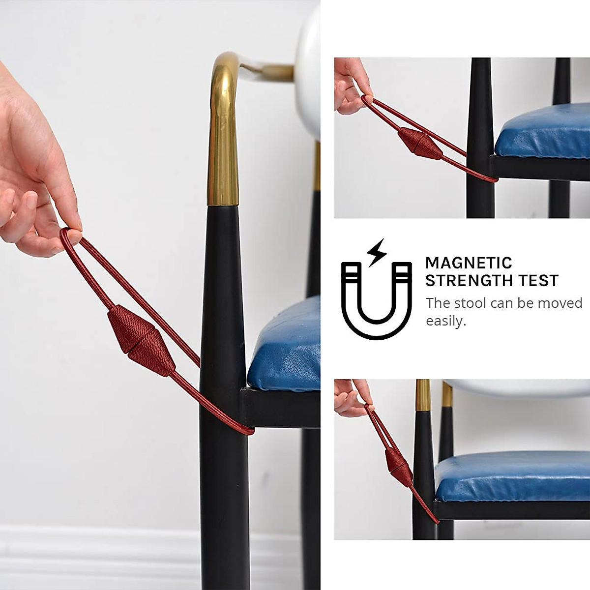 NICEEC 2 Pack Upgrade Magnetic Curtain Tiebacks 16 Inch Handmade Weave Rope Curtain Holdbacks Convenient Decorative Cone Curtain Drape Tie Backs for Home & Office Window Drapery (Red)