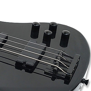 4 String Black Fretless Electric Bass, Bolt-on Maple Neck, Poplar Body