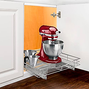 LYNK PROFESSIONAL® Pull Out Cabinet Organizer - Lifetime Limited Warranty - Slide Out Drawers for Kitchen Cabinets - Sliding Pantry Shelves - Roll Out Shelf Storage for Pots, Pans - 20"W x 21"D Chrome