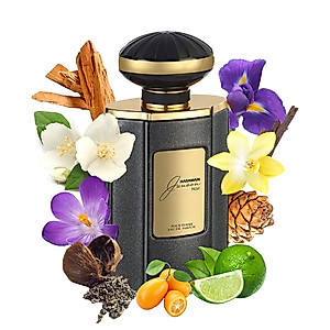 Al Haramain Junoon Noir for Women - Arabian Perfume - Long Lasting Arabic Perfume - Oriental Floral Fragrance - Femme Eau de Parfum - 2.5 oz