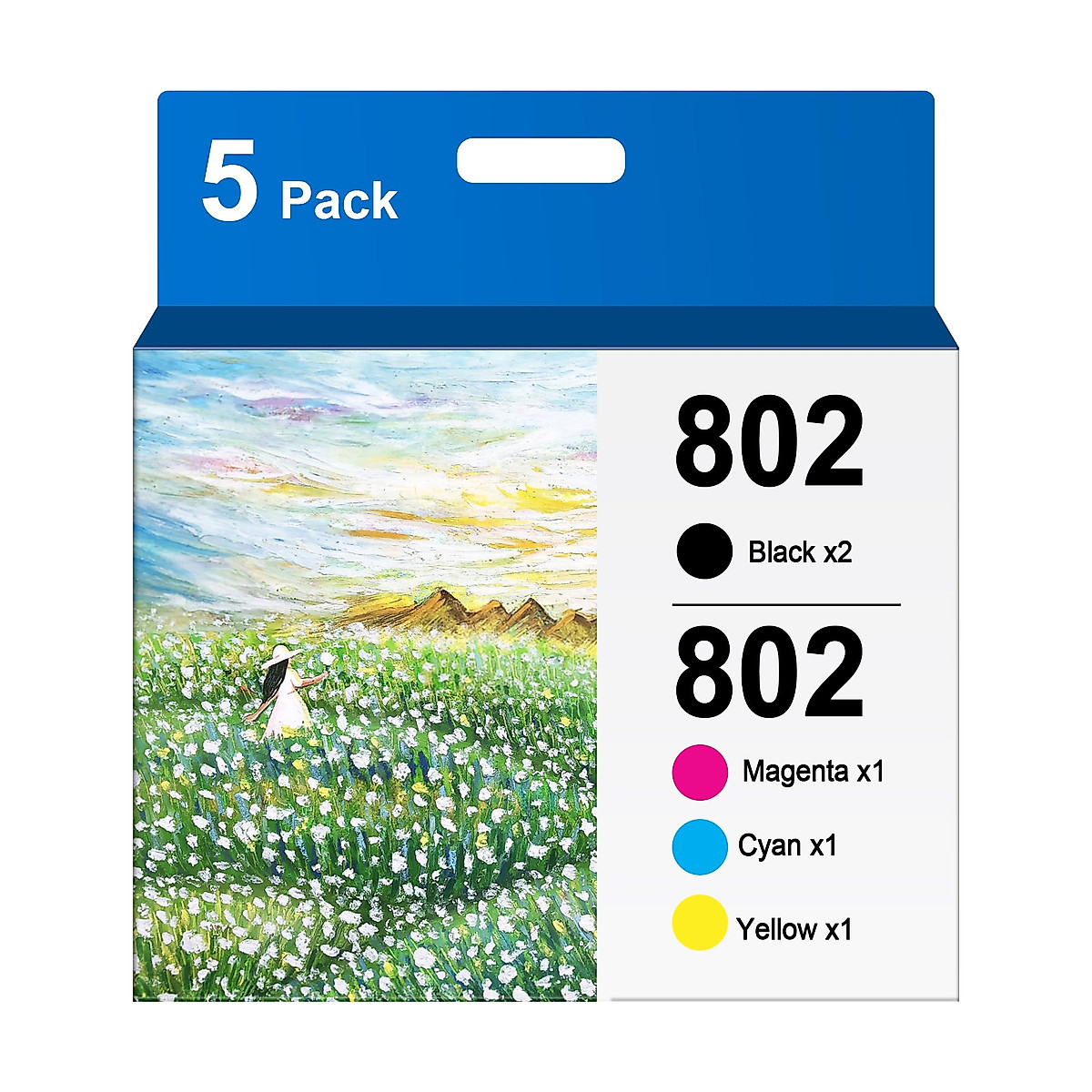 802 Remanufactured Ink Cartridge Replacement for Epson 802 802XL T802XL T802 to usefor Workforce Pro EC-4020 EC-4030 WF-4740 WF-4730 WF-4720 WF-4734 (2 Black, 1 Cyan, 1 Magenta, 1 Yellow)