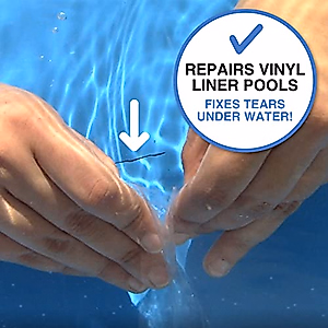 Poolmaster 30279 Wet/Dry Vinyl Liner Pool Patch Repair Kit, 4 Ounce, Blue