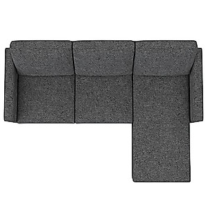 DHP Liah Reversible Sectional Sofa with Pocket Spring Cushions, Dark Gray