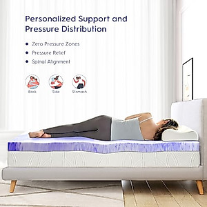 ELEMUSE 2 Inch Ventilated Design Memory Foam Twin Mattress Topper,Cooling Gel Infused Swirl Foam Pad for Pressure Relief Back Pain,Bed Topper for Body Support, CertiPUR-US Certified