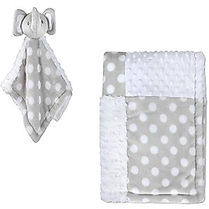 Baby Blanket with Matching Stuffed Animal Lovey for Baby Boys and Girls Baby Stuffed Animal with Blanket (Grey Elephant Set)