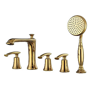 Gabrylly Deck-Type 5-Hole Bath Faucet （PVD Gold)