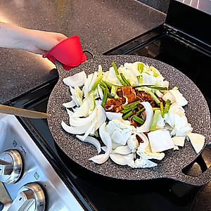 Saltlas Korean style BBQ Grill Pan for Stove Top, Camping Stove and IH Stove, 13"- Round Griddle with 6 Layers, Non-stick Coating frying Pan